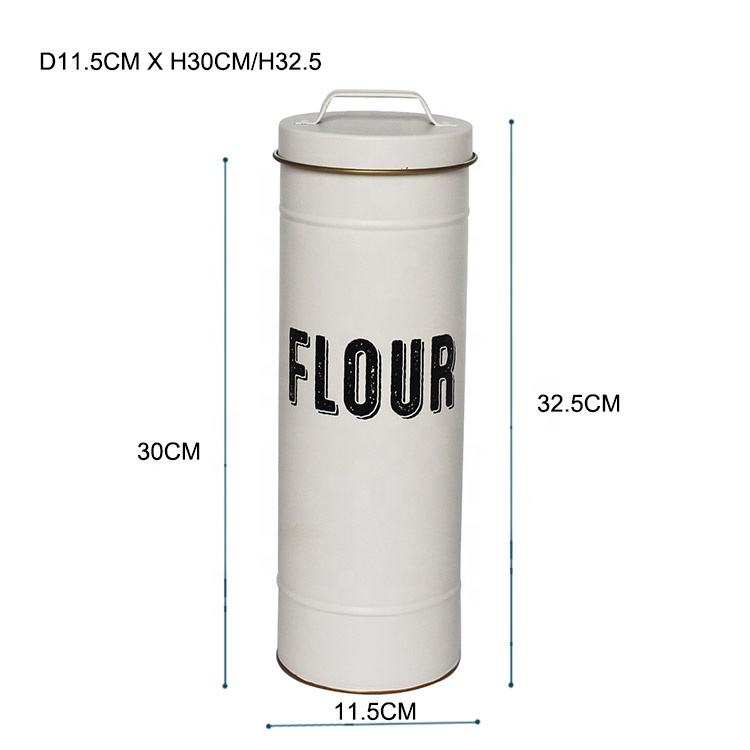 Modern Farmhouse Metal Flour Storage Containers Steel Kitchen Jars Tins ...