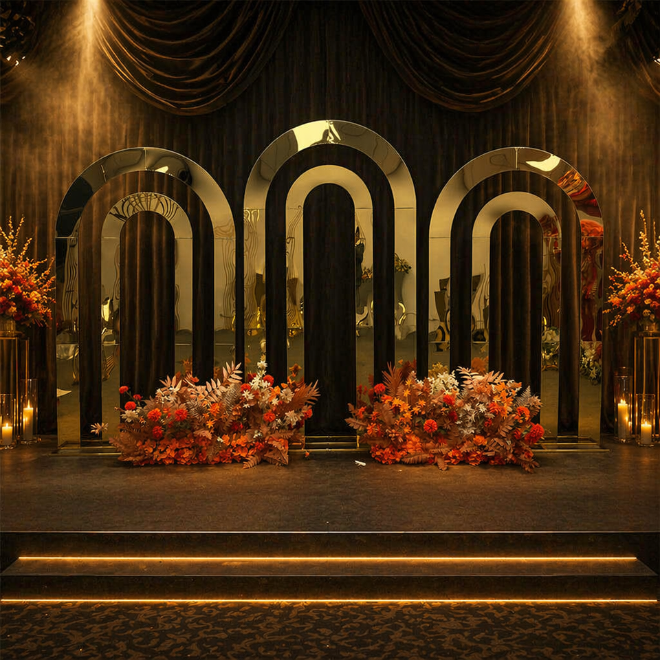 Popular New Wedding Arched Stand Electroplated Double Arched Balloon ...