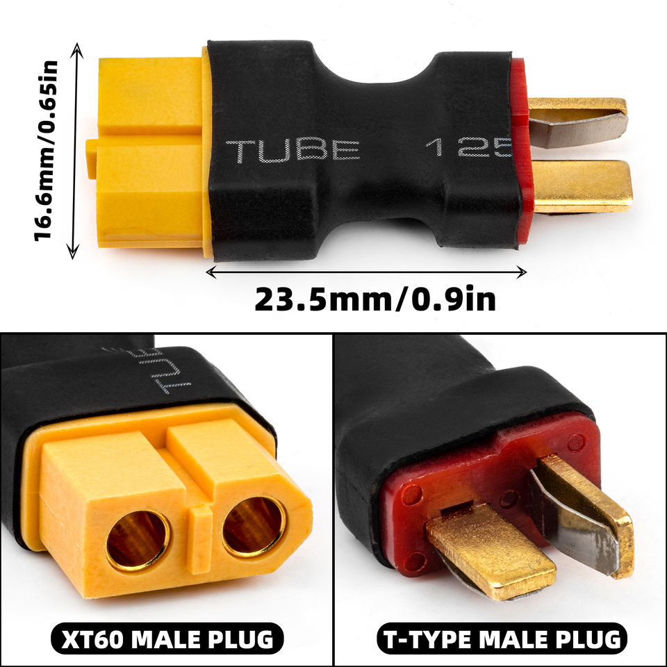 RCXAZ Battery Adapter Plug XT60 TAMIYA TRAXXAS T-TYPE Adapter DIY for ...
