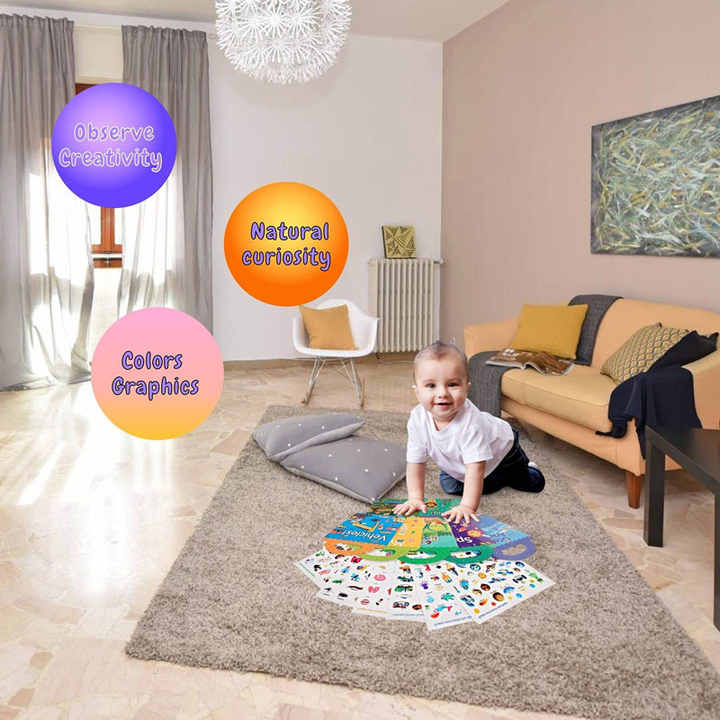 Children's Reusable Sticker Books Cartoon Puzzle Game Stickers Early ...