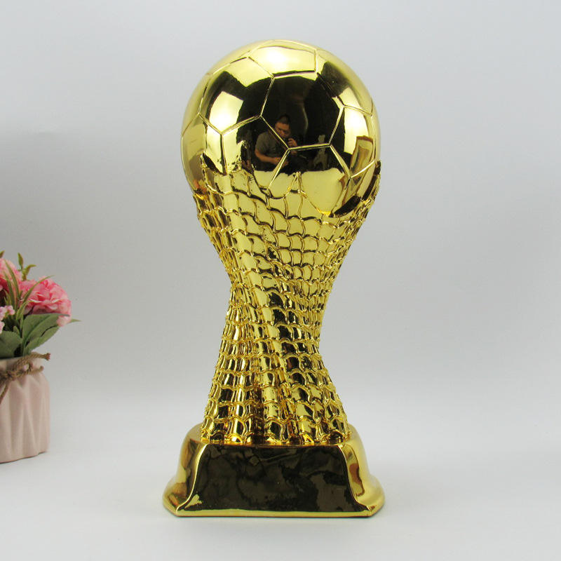 Hot Selling Golden Soccer Cup Awards Trophies UV Printing Resin High ...