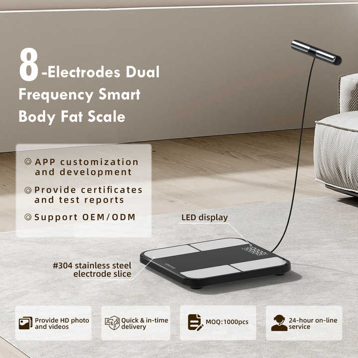 8-electrode Digital Weight Scale Bathroom Bmi Fat Body Weight Scale Body Composition ...