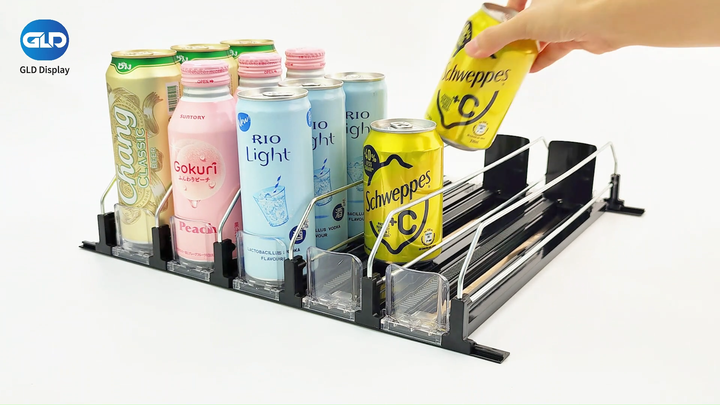 Customizable Spring Loaded Beverage Organizer for Refrigerator & Fridge ...