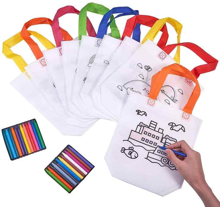 Eco-friendly Coloring Tote Bags - DIY Fun for Kids