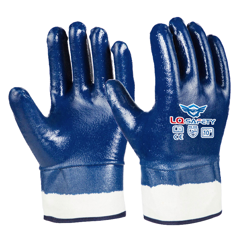 Oil & Water Resistant Full Nitrile Coated Industrial Safety Gloves Anti ...
