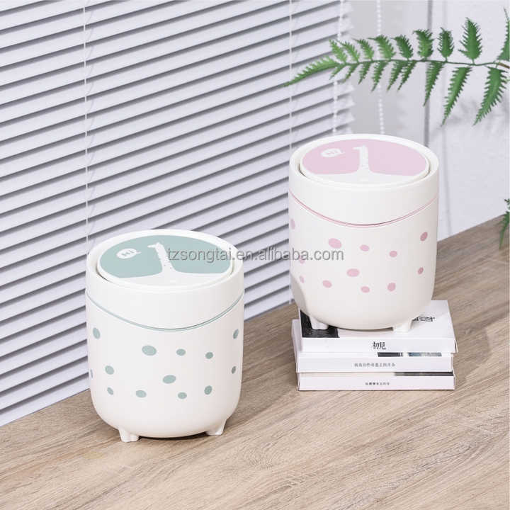 Durable PP Material Mini Tabletop Trash Can New Multi-Scene Fawn Design ...