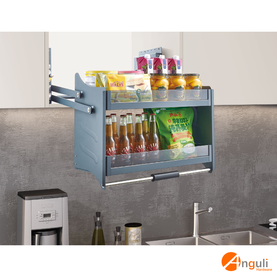 Soft Closing Adjustable Pull down Shelf for Kitchen Cabinets