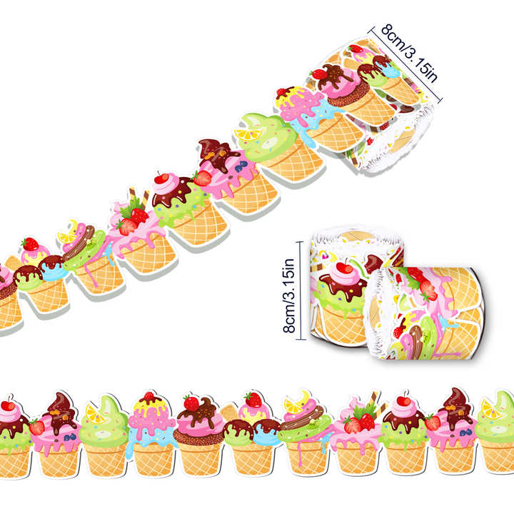 JT062 Summer Theme Bulletin Board Borders and Ice Cream Self Wall ...