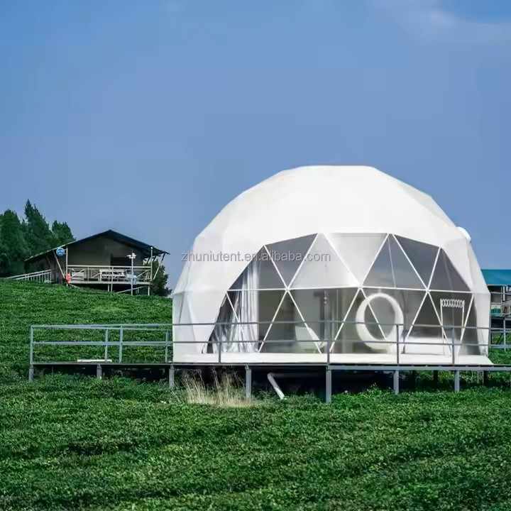 Winter Glamping Geodesic Dome House Prefab Half Sphere Domes Pvc ...