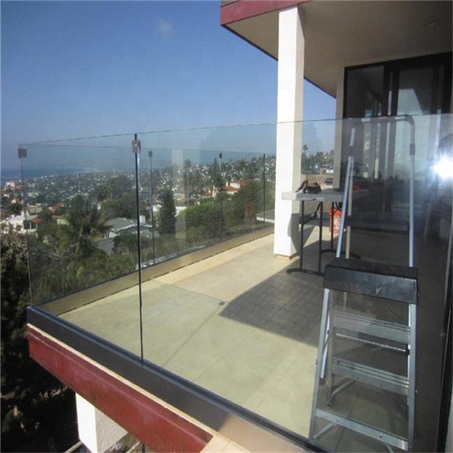 Aluminum Glass Railing Profile with Embedded U Channel