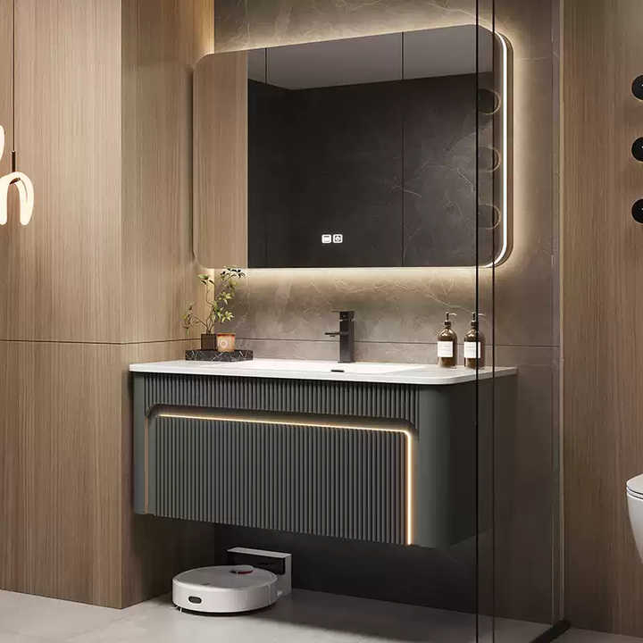 The New Bathroom Cabinet Combination of Light Luxury Simple Wash Basin ...