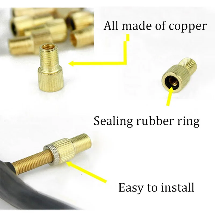 Convert Bike Valves with 5PCS Presta to Schrader Adapters