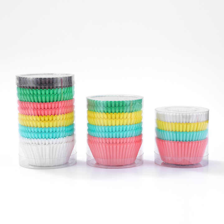 100 Printed Round Cake Paper Cups High Temperature Baking Mold Oil ...