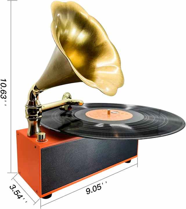 Mini Vinyl Gramophone with Bluetooth - Retro Turntable