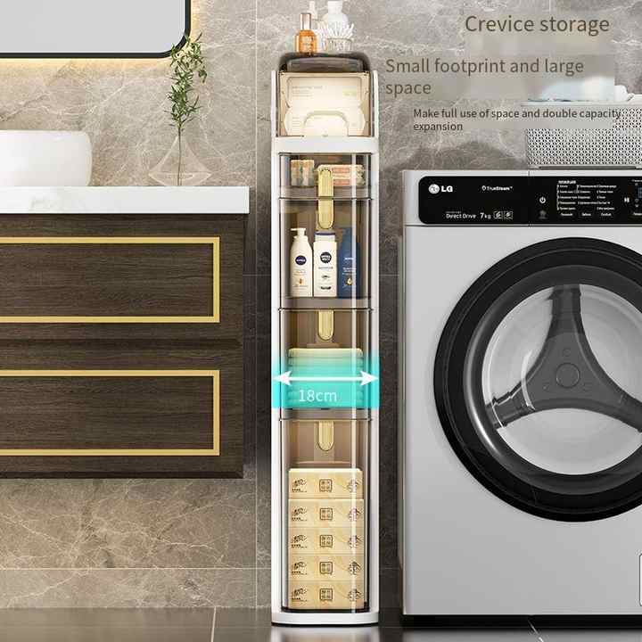 Rmier Plastic Bathroom Crevice Storage Cabinet - Multifunctional