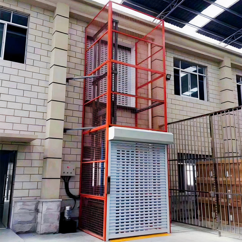 Outdoor Wall-Mounted Hydraulic Cargo Lift Factory-Style Simple ...