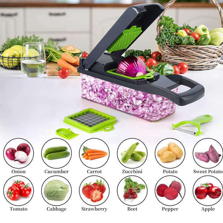 Multifunctional Vegetable Chopper 16 in 1 - Sustainable Kitchen Tool