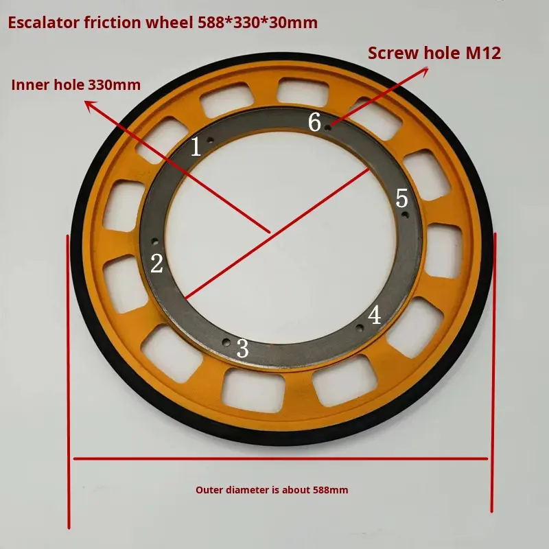 Schinr Escalator Friction Wheel 9300 588*30mm Handrail Belt Drive Wheel ...