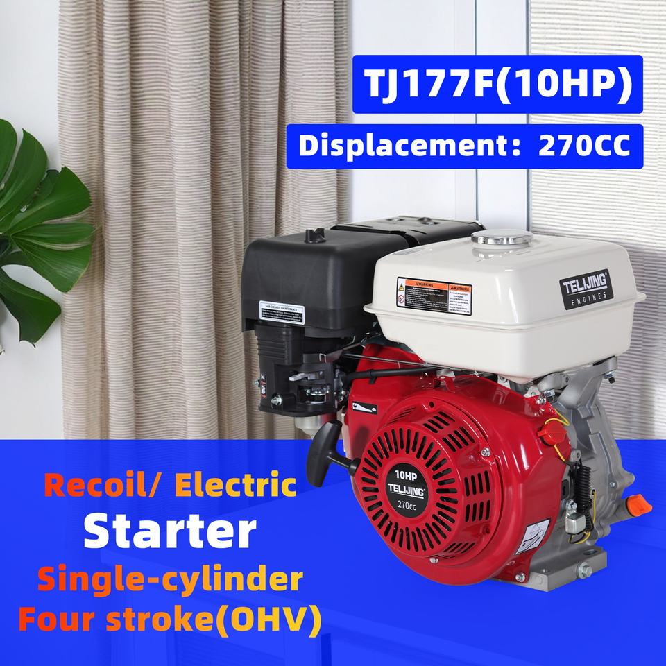 Single Cylinder 270CC Four Stroke TJ177F Air-Cooled Marine Engine 10HP ...