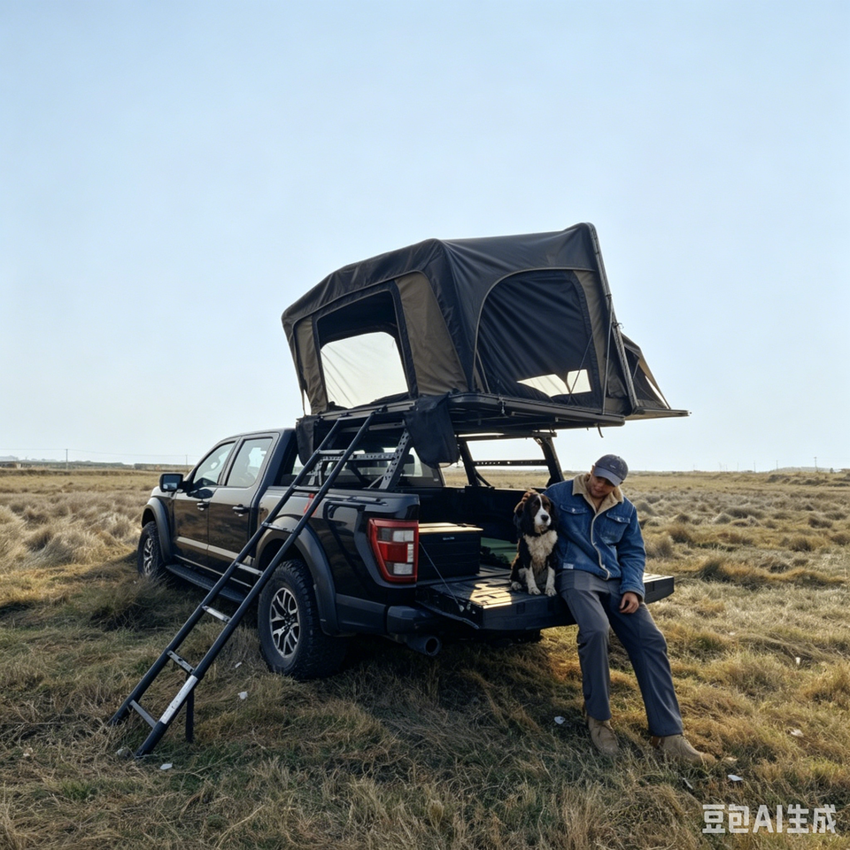Luxury Hard Shell Rooftop Tent for Family Camping with Pet Area ...
