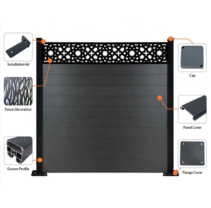 Aluminum Modern Privacy Composite Decorative Garden Fence