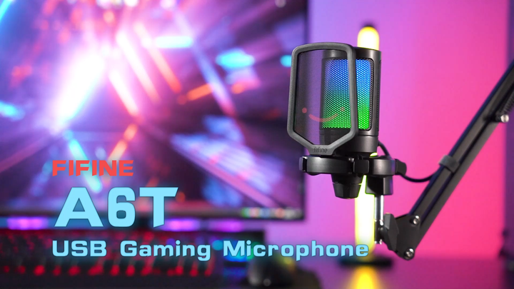 Fifine Ampligame A6T - Professional USB Podcast Microphone