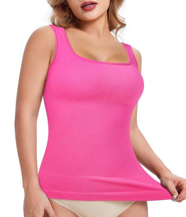 Great Ribbed Tank Smoothing Compression Shapewear Tank Tops for Women ...