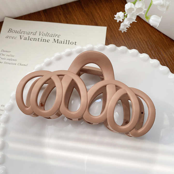 BELLEWORLD Jumbo 12cm Plastic Hair Claw Round Fancy Design Large Hair ...