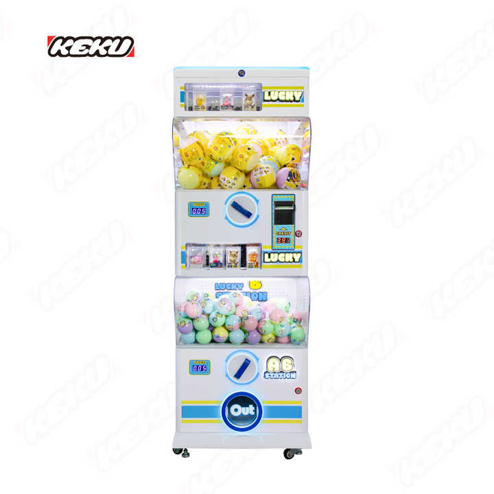 Customizable gachapon dispenser capsule ball toy machine double layer ...