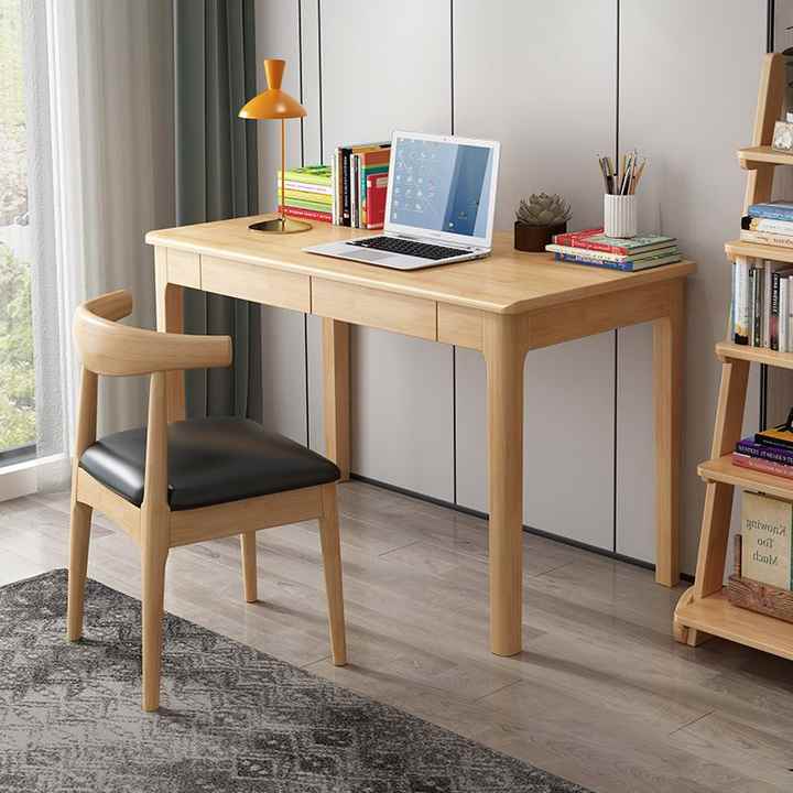 Nordic Solid Wood Desk Minimalist Office Desk Writing Table Home ...