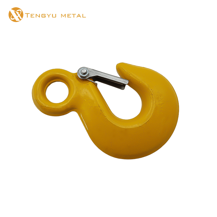 320C Forged Steel Eye Crane Lifting Hoist Hook with Latch Inch & Metric ...