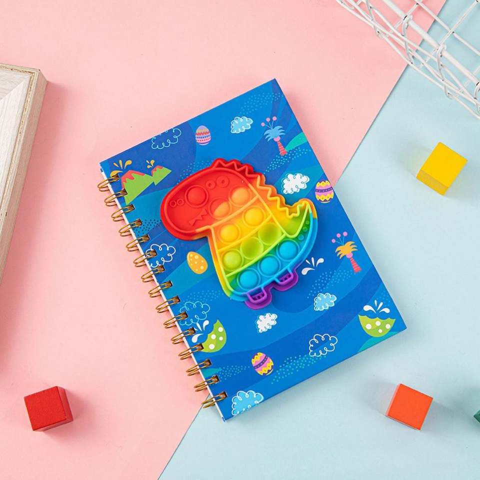 Multicolor Cute Cartoon A5 Spiral Notebook Stress Relief Silicone ...