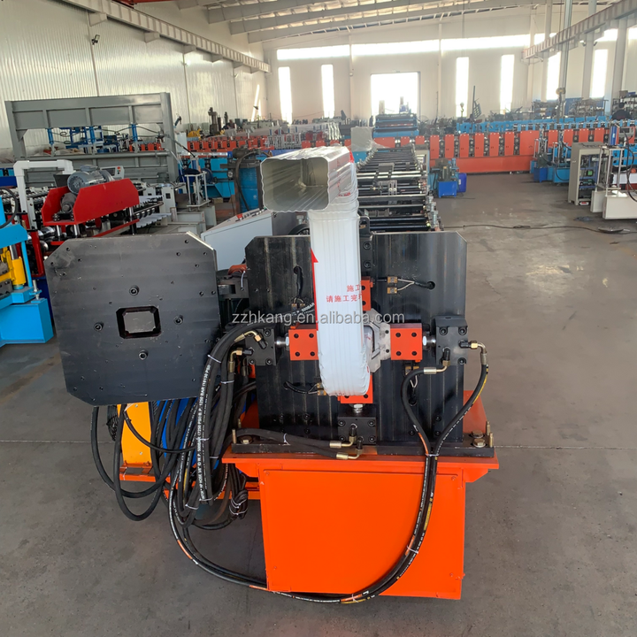 Metal Steel Water Gutter Channel Down-pipe Spout Making Machine Downspout Pipe Roll Forming ...