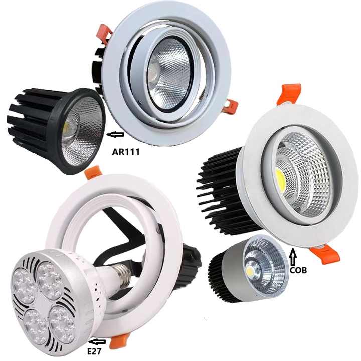 Round Rotatable Led Recessed Cob Ar111 E27 Downlight| Alibaba.com