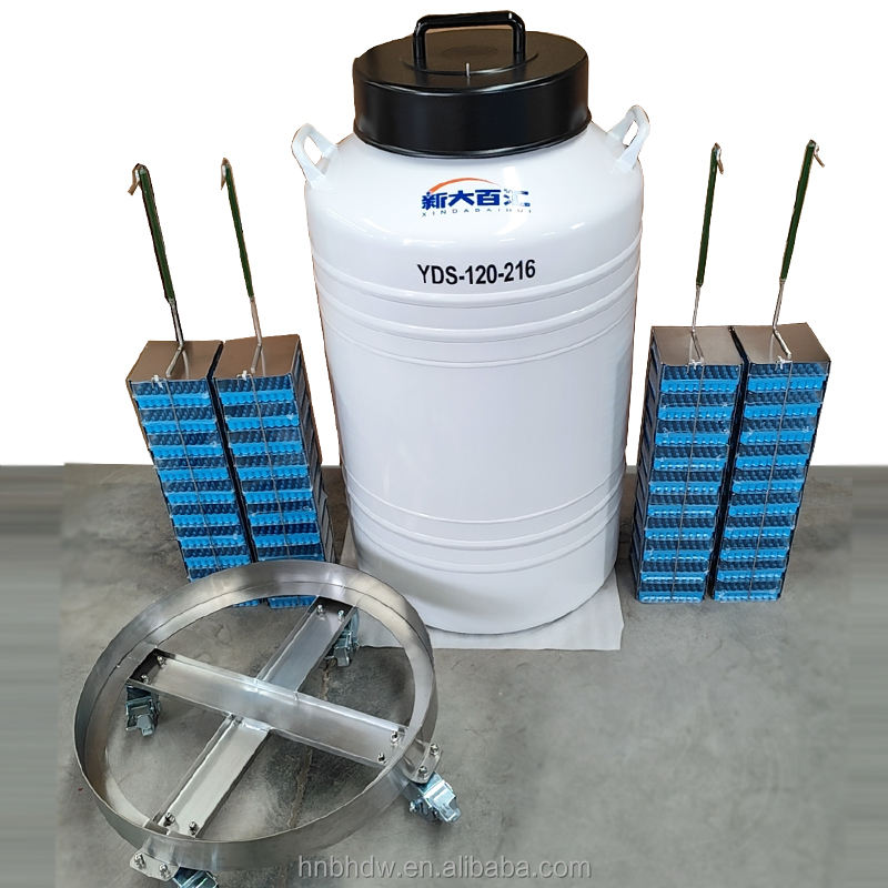 47L Liquid Nitrogen Pressure Vessel Embryo Freezing Tank Roller Base ...