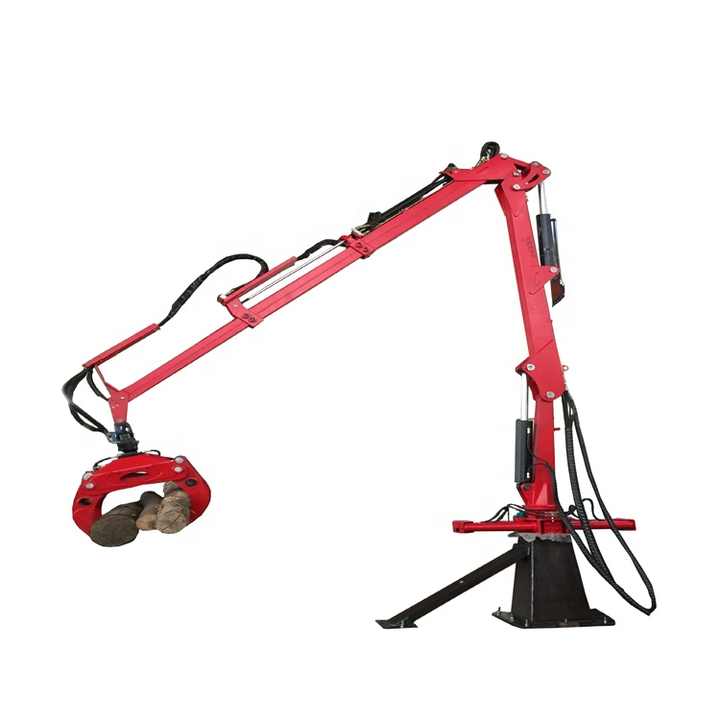 Mini Crane Wood Grabber Log Trailer with Crane Forstmaschinen Transport ...