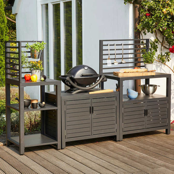 AJUNION Luxury Modular Outdoor Kitchen Storage Cabinet Aluminum Frame ...