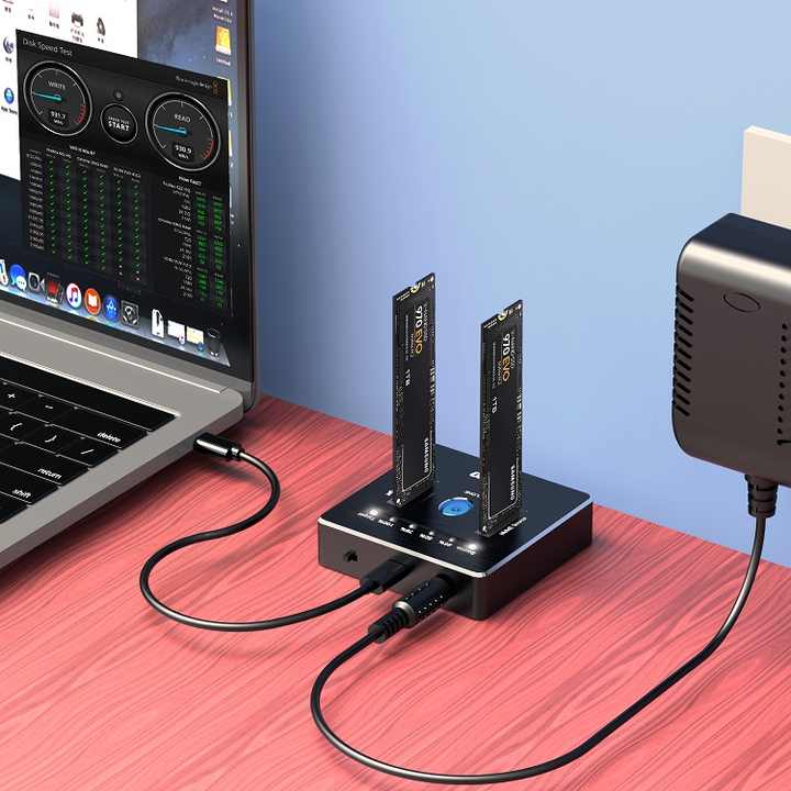 FIDECO M.2 NVME Duplicator Clone Docking Station - Dual-bay