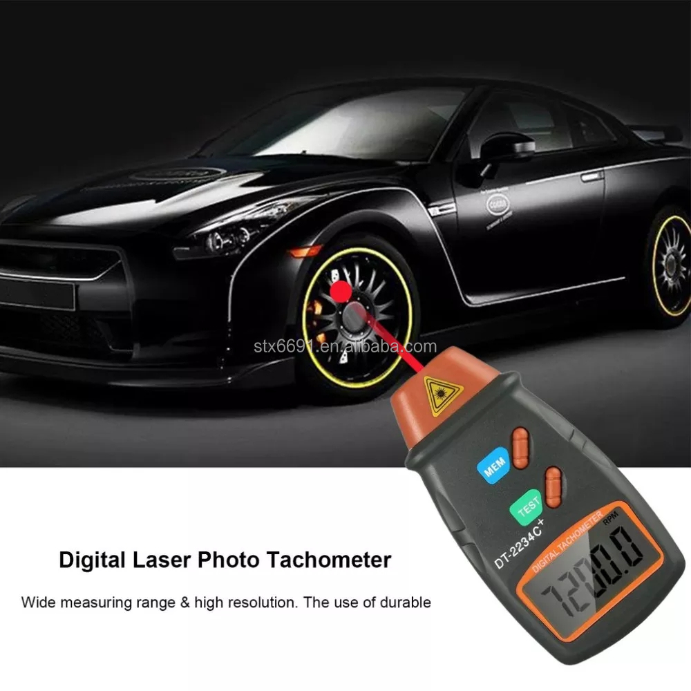 New Digital Laser Tachometer RPM Meter Non-Contact Motor Speedometer ...
