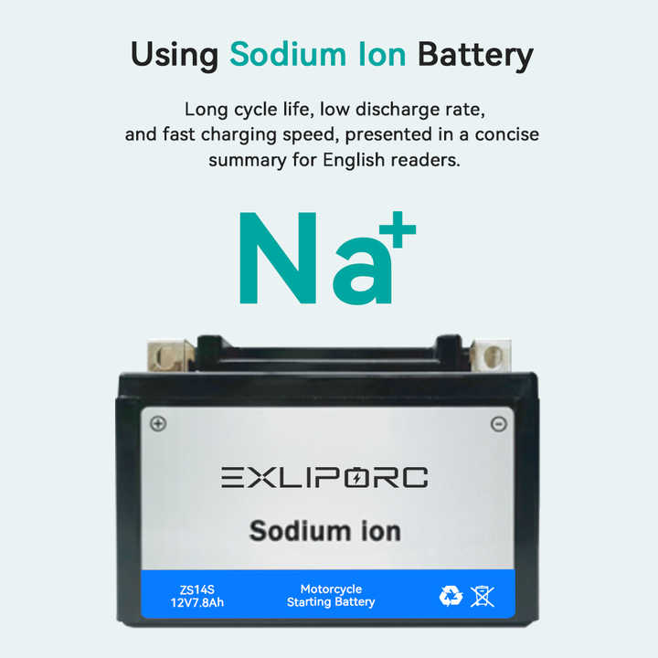 Exliporc 12V Sodium Ion Motorcycle Starter Batteries
