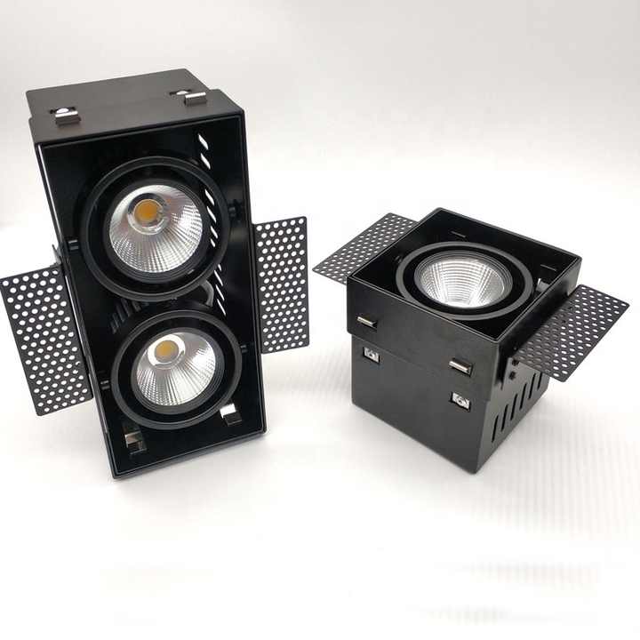 Grille LED Light Square Ceiling Aluminum Down Light 3 Heads Grille Lamp ...