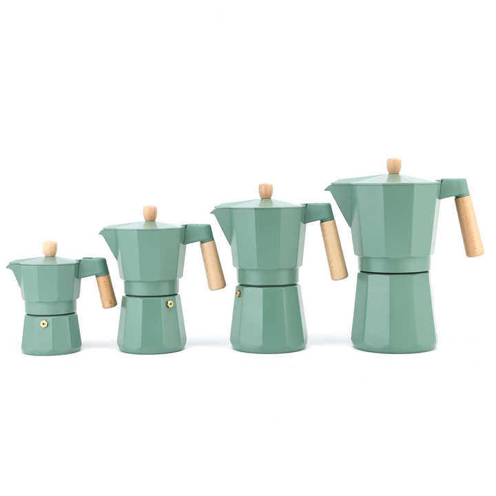 Environmentally Friendly Custom Color Moka Pot - 3/6/9/12 Cups