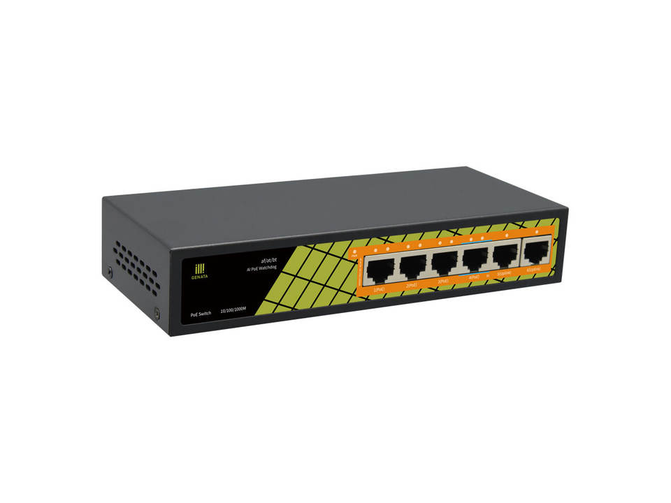 6 Port Full Gigabit PoE Switch with 12Gbps Capacity for CCTV Security ...