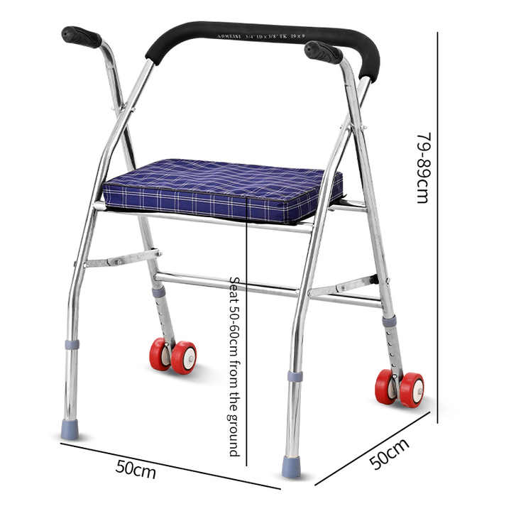 Four-legged Walker for the Elderly Wheeled Armrest Walker Portable ...