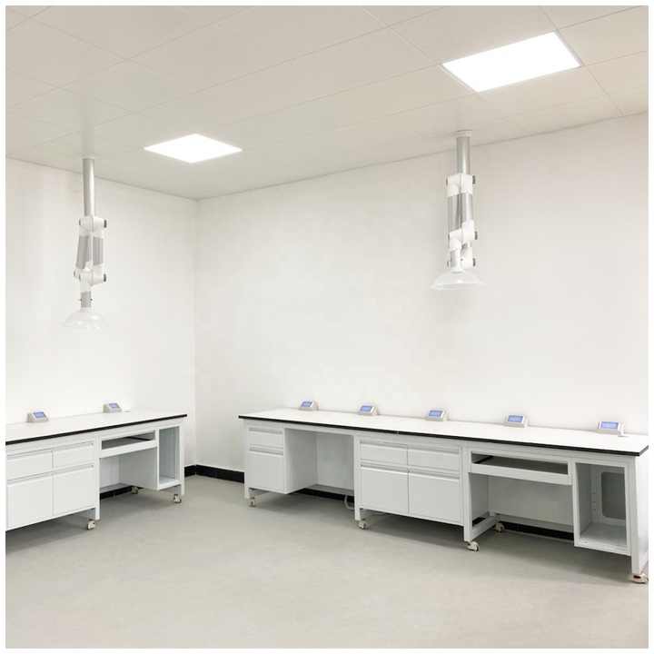 White Chemical Laboratory Furniture with Phenolic Resin Top Mobile Lab ...