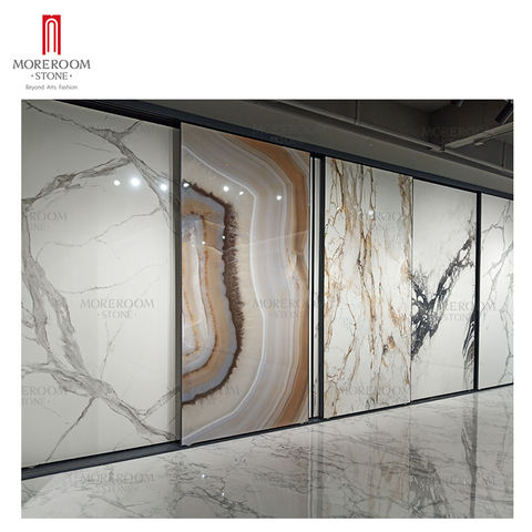 Modern Panda White Marble Sintered Stone Bathroom Cabinet Vanity Top ...