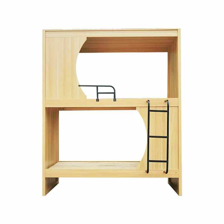 Backpacker Sleeping Pod Modern Solid Wood Twin Bed Double Decker Bunk ...