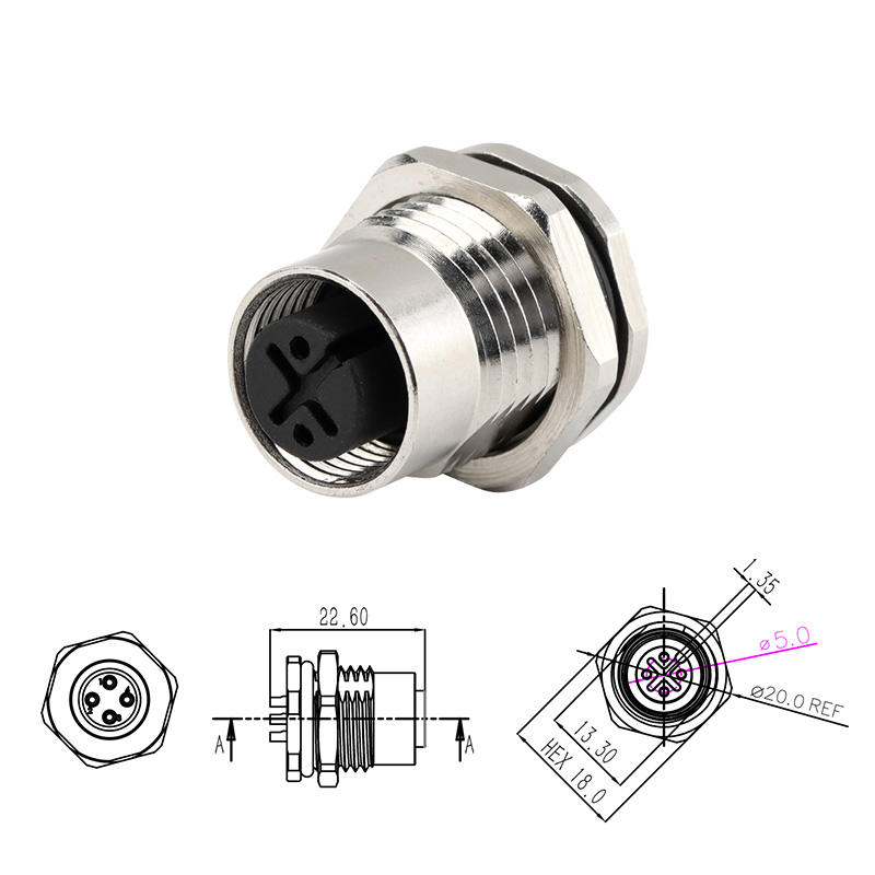 Custom M12 Brass Aviation Plug 2-12 Pin IP67 Waterproof Power Socket ...