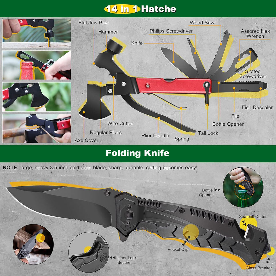 30 in 1 Essential Emergency Adventure Survival Gear & Unique Birthday ...