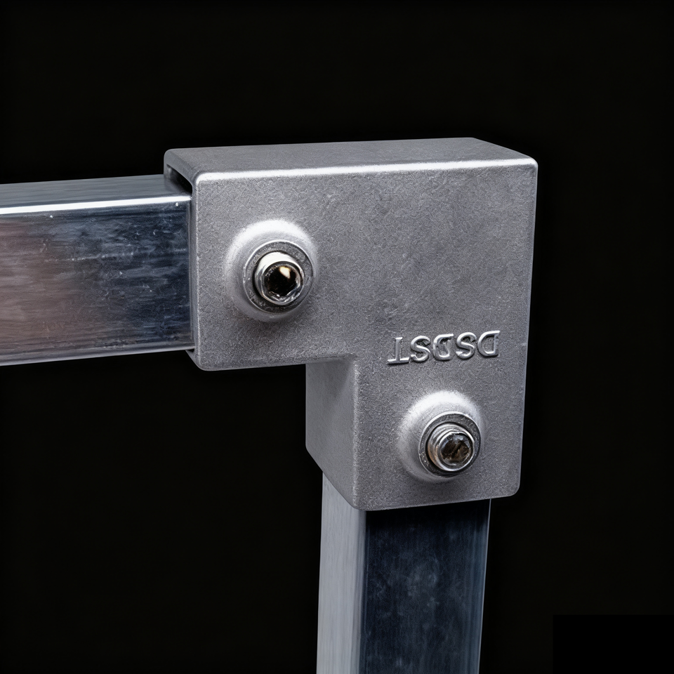 Ductile Iron Long Tee Square Tube Connector Key Clamp Industrial Frame ...